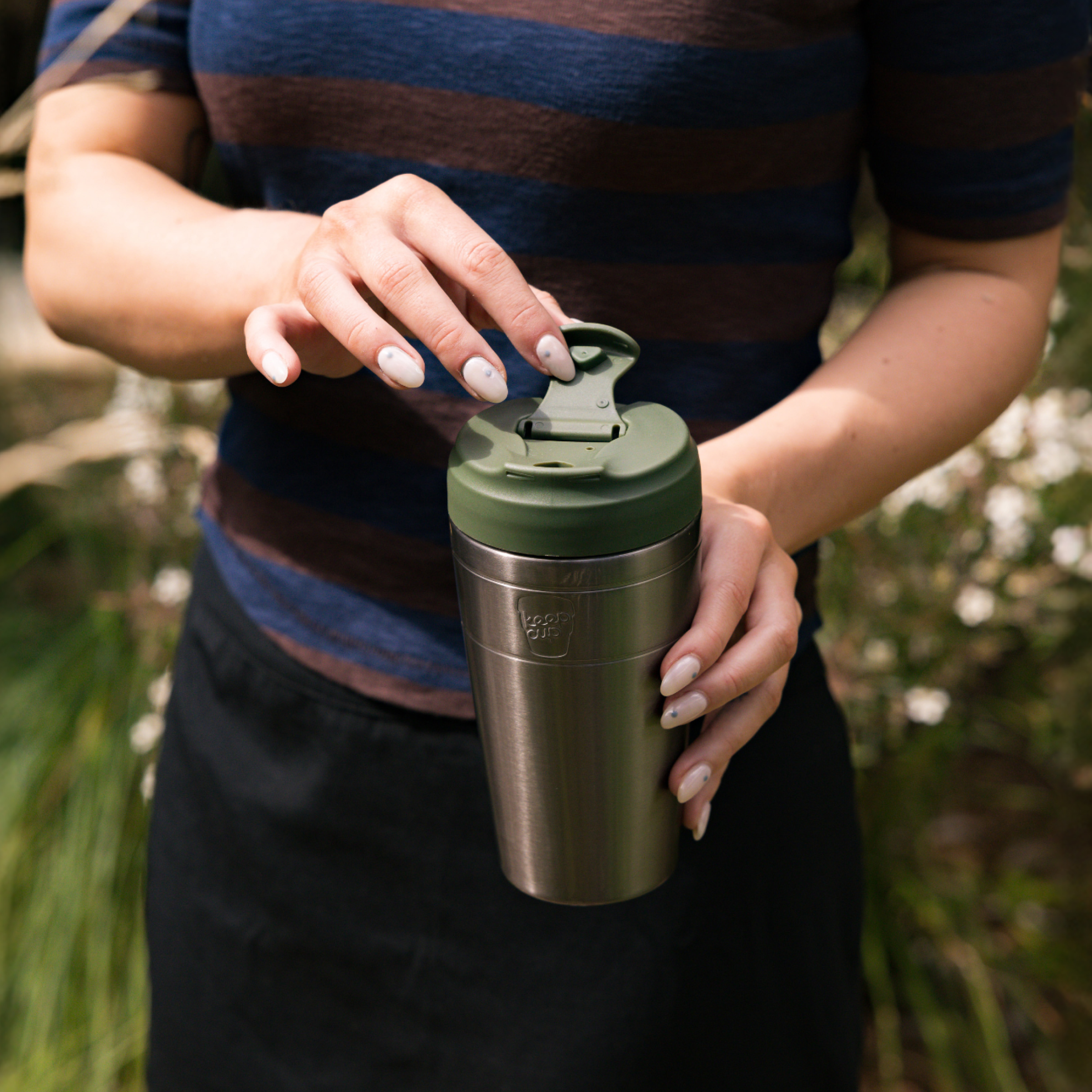 Pine Green Reusable Coffee Cups – Natural Design – KeepCup