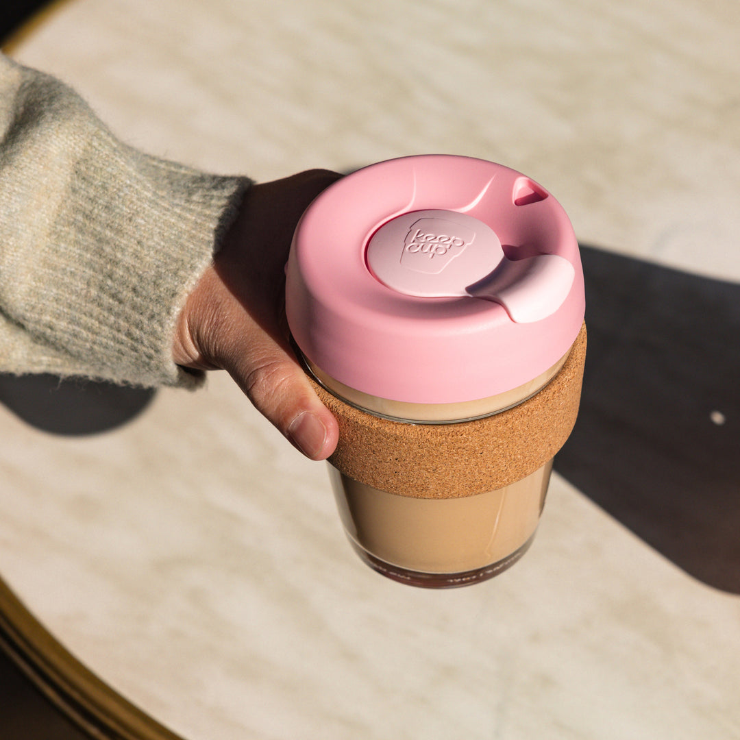 Glass Travel Mug with Natural Cork Band | KeepCup Brew Reusable Coffee Cups
