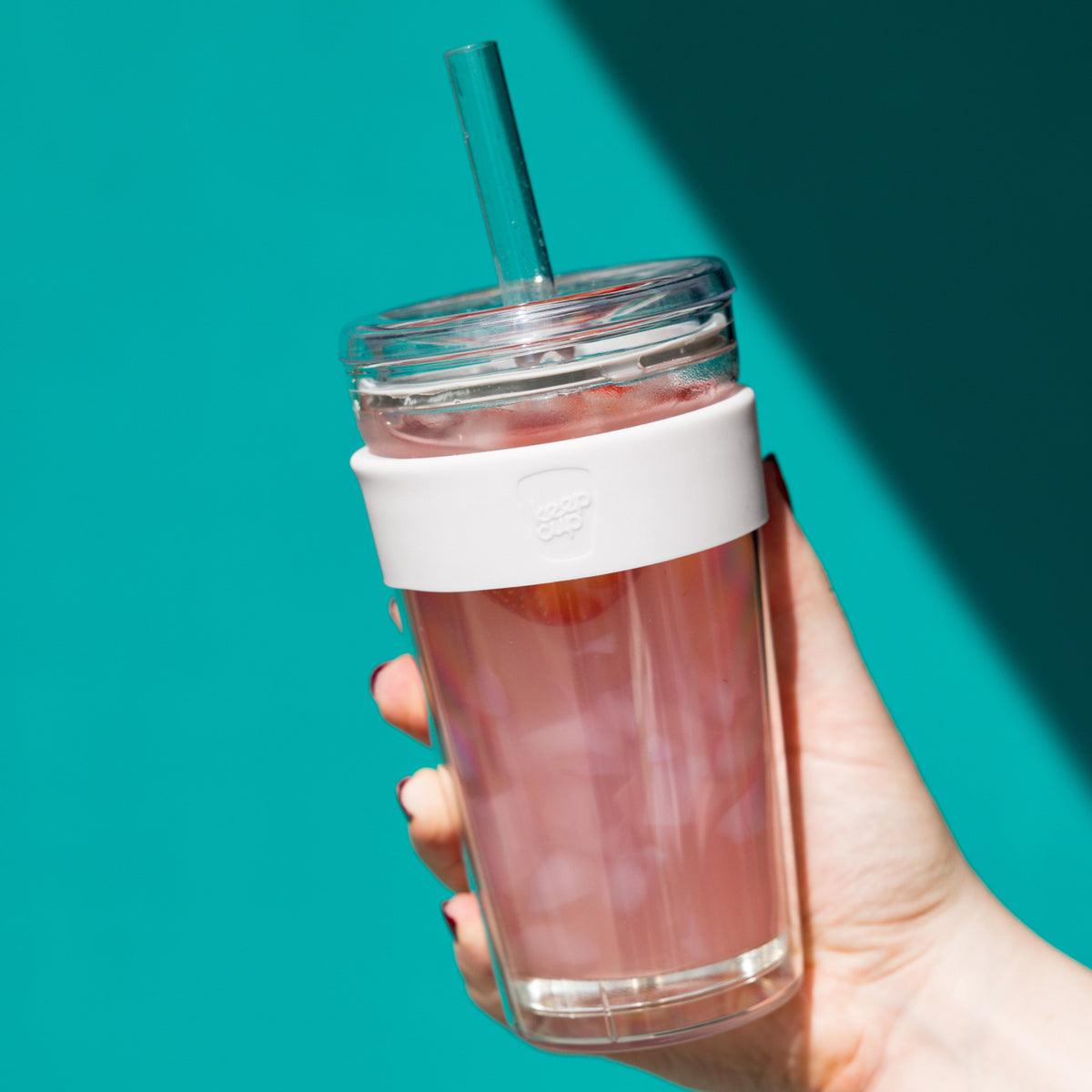 KeepCup Cold Cup Longplay | Boba Straw Glass Cup | Chalk