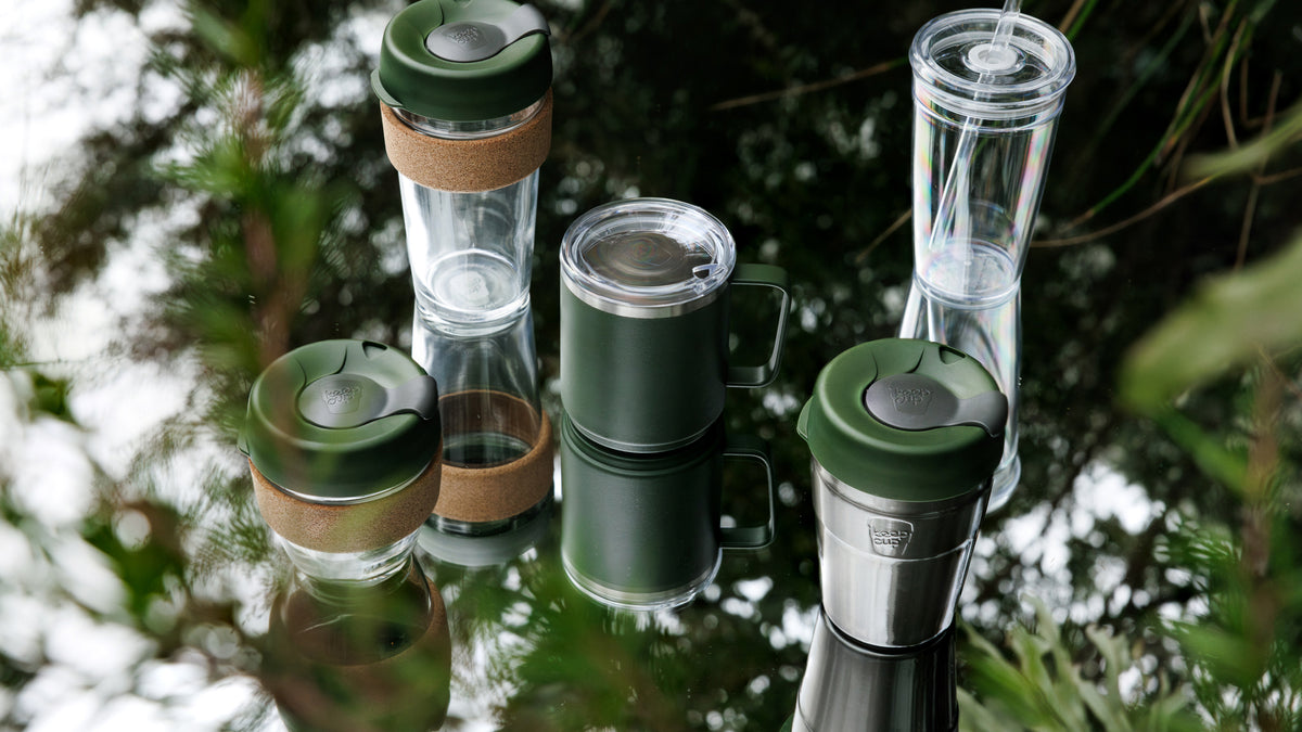 Pine Green Reusable Coffee Cups – Natural Design – KeepCup