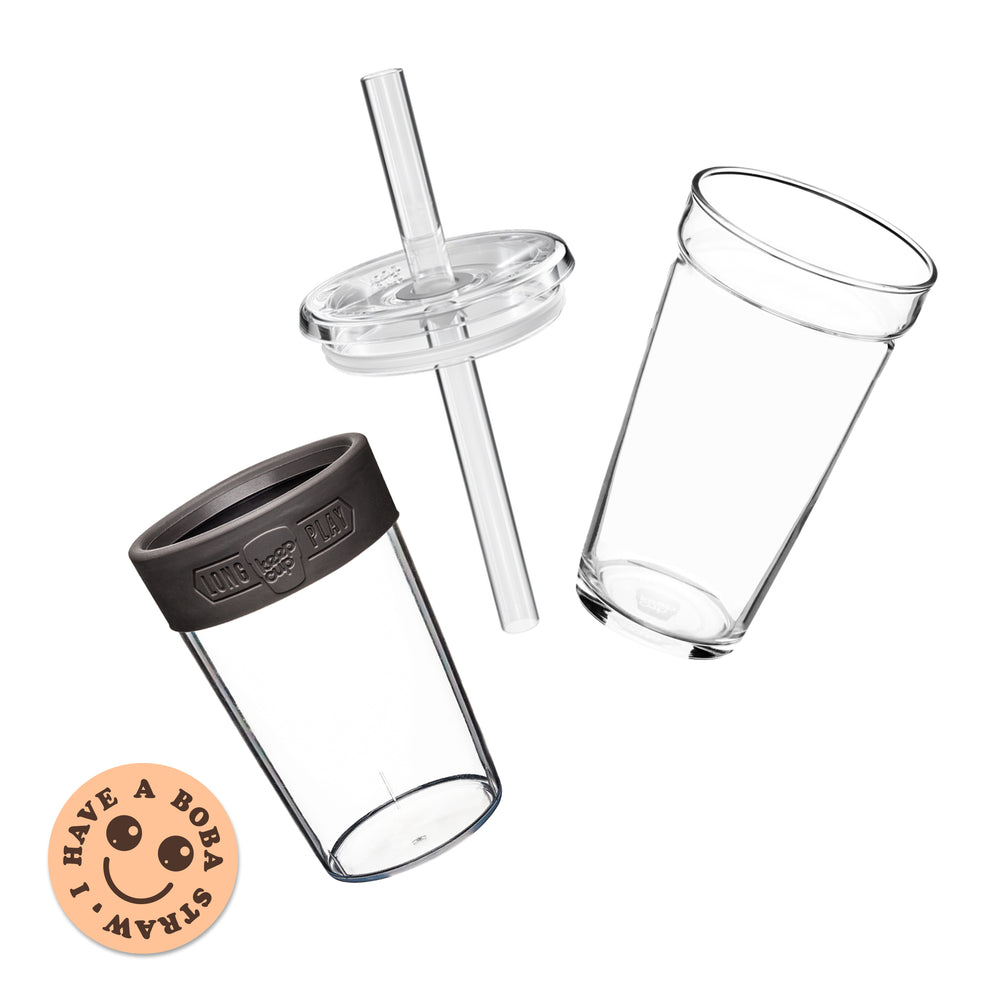 KeepCup Cold Cup Longplay | Boba Straw Glass Cup | Hot Pink