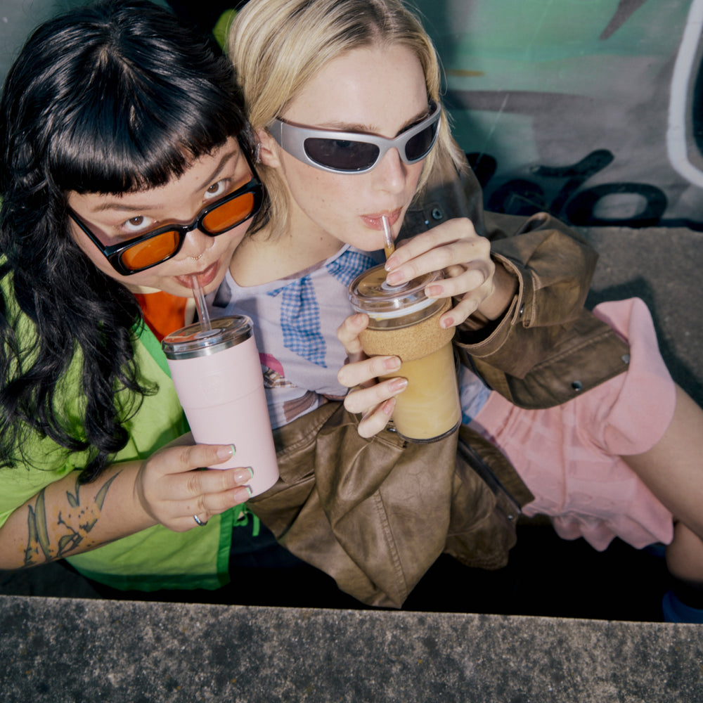 KeepCup Cold Cup Cork | Large Glass Cup with Coffee Straw